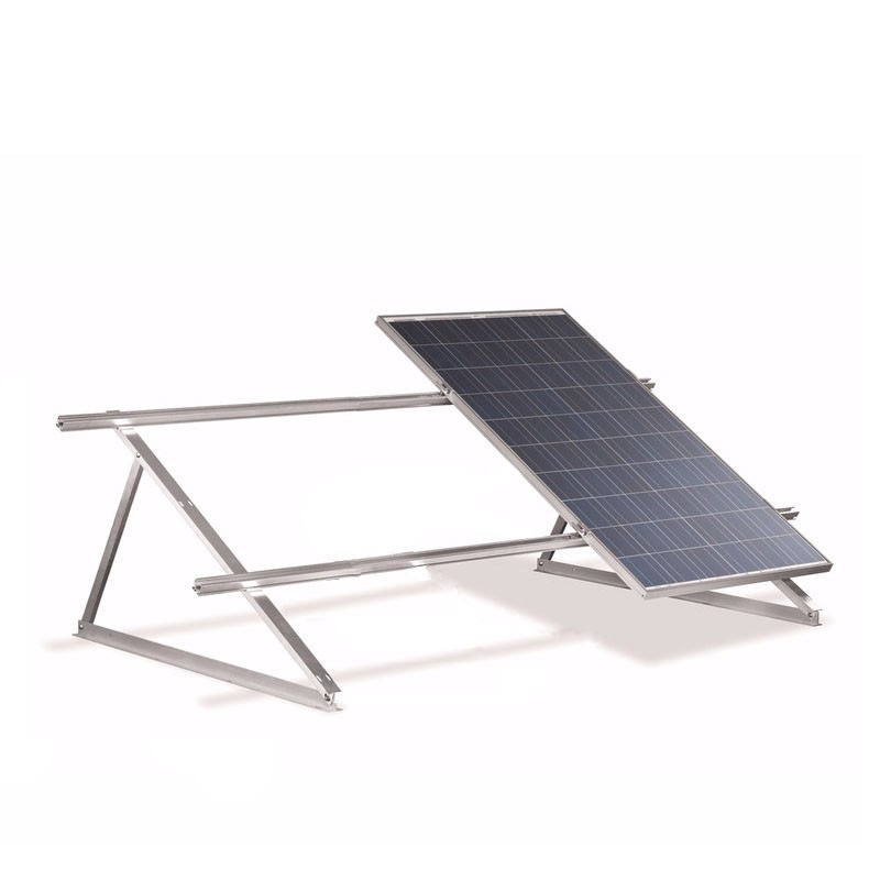 Structure for 3 photovoltaic panels on a roof, slope, or solar terrace